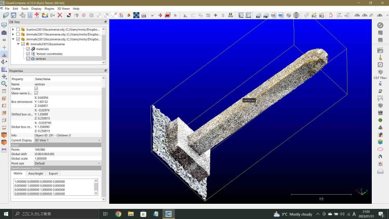 iPhone-LiDAR + Scaniverse or Metascanから書き出された点群とメッシュを比較 estimating ...